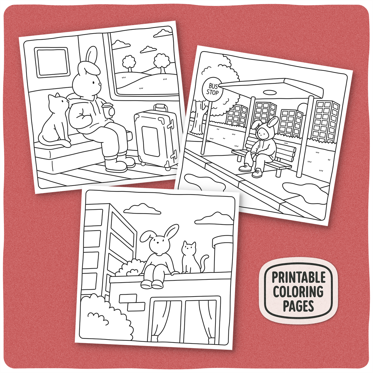Página para colorear 1 - Descarga digital – Benji on Paper